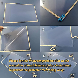 Anti-Glare Film for TV 65 Inch Anti-Blue Light Film Anti UV TV Screen Protector Indoor & Outdoor TV Glare Screen Frosted Film Anti-Reflection Rate Up To 90%