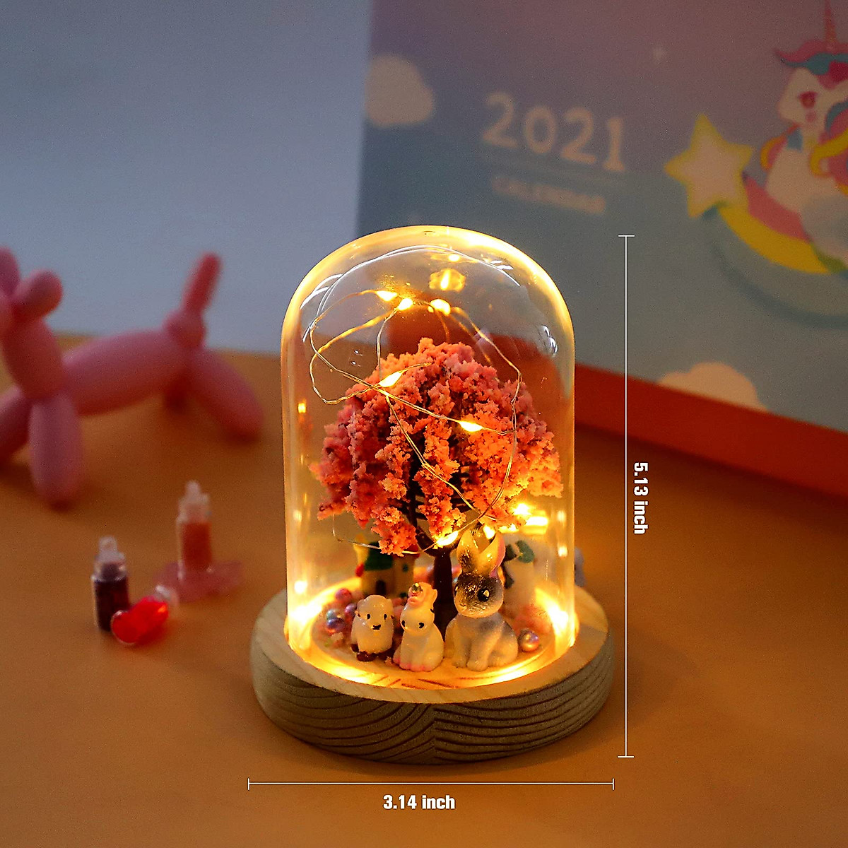 IEKEODI Make Your Own Magic Night Light, DIY Night Light Kit for Girls,Arts and Crafts Nightlight Project Novelty for Girls Ages 6-8