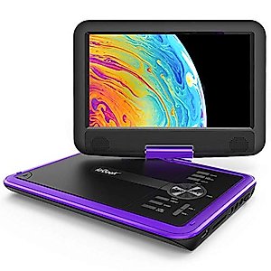ieGeek 11.5" Portable DVD Player with SD Card/USB Port, 5 Hour Rechargeable Battery, 9.5" Eye-Protective Screen, Support AV-in/ Out, Region Free, Purple