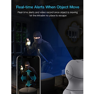 Pet Camera, Indoor Camera with Pan Tilt Zoom, WiFi Camera Indoor with Remote Viewing, Baby Monitor with Camera and Audio, Night Vision, Motion Detection, 2-Way Audio, SD Card/Cloud Storage