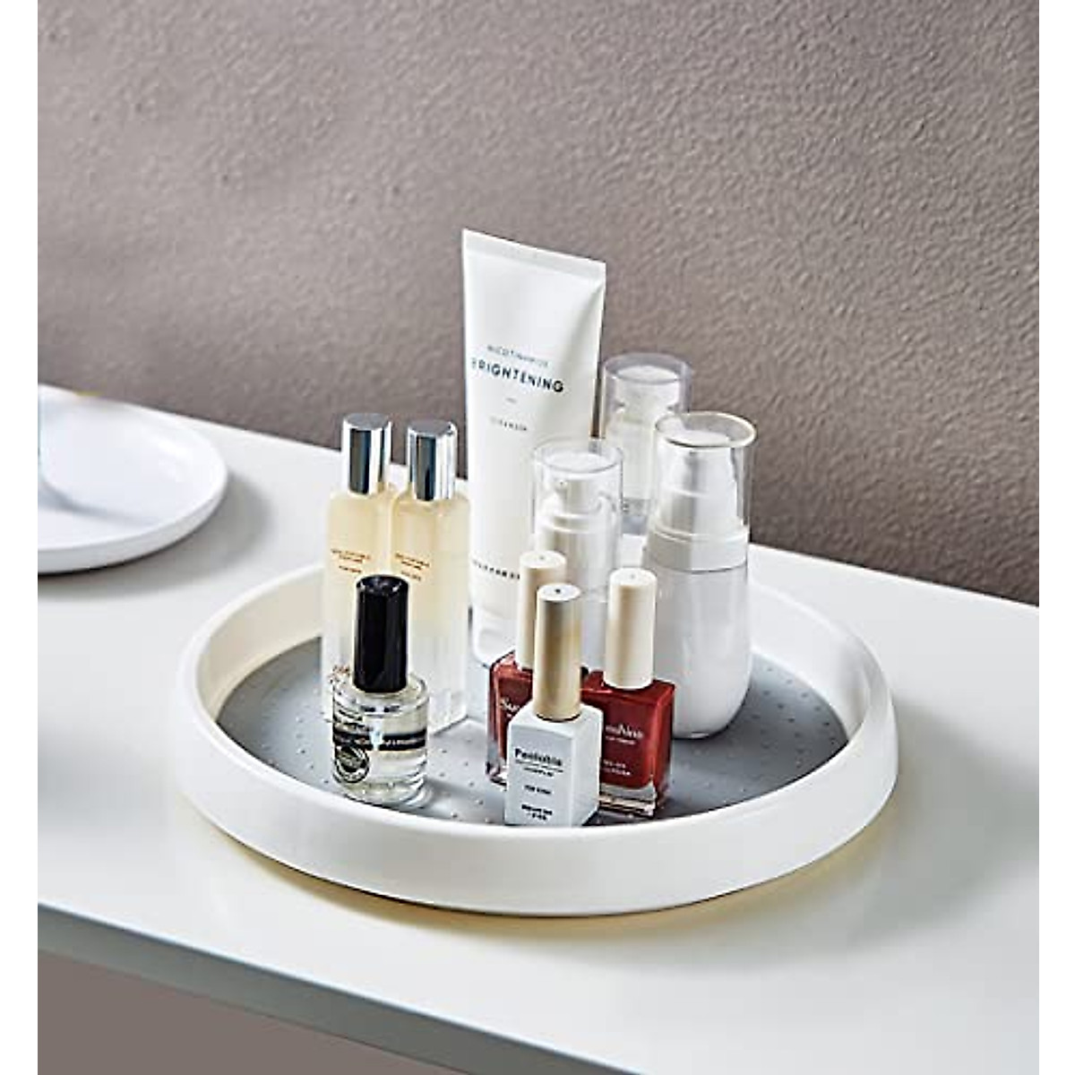 4 Pack Lazy Susan Turntable, 10 Inch Non-Slip Lazy Susan Cabinet Organizer, Rotating Spice Rack for Cabinet, Pantry, Countertop, Fridge, Vanity, Bathroom