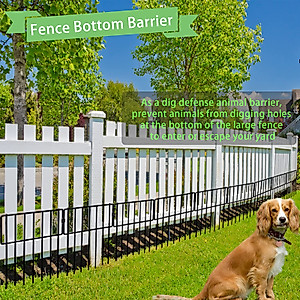 Thrivinest 10 Pack Animal Barrier Fence, No Dig Fence Decorative Fences, 17in(H) x10ft(L) Rustproof Metal Small Garden Fence Border for Dogs Rabbits, Bottom Blocker for Outdoor Yard Patio