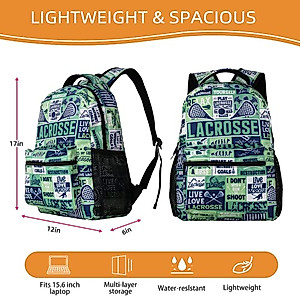 Lacrosse Backpack for Boys Girls, Elementary Middle High School Bookbags for Teen Kids, Travel Laptop Backpack for College Students Women Men Durable Lightweight School Bags, 17 Inch Large Back Packs