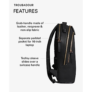 Troubadour Momentum Backpack - Multipurpose Luxury Backpack - Made from Lightweight, Waterproof, Vegan Materials - Spacious Organization - Perfect for Travel, Business, School, the Gym, or On-The-Go