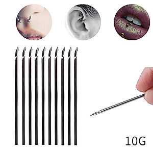 TC 100pcs Tattoo Piercing Needle with Body Ear Navel Nipple For piercing Supplies (10G)