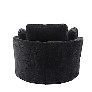 Oversized Swivel Accent Barrel Chair with 3 Pillows,Modern Comfy Upholstered 360 Recliner Sofa Cozy Club Chaise Leisure Round Loveseat Lounge Armchair for Living Room/Bedroom/Hotel/Nursery/Office