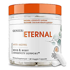 Genius Eternal, Anti-Aging Supplement - Telomere Capsules - NRF2 NADH Activator Supplements, Stem Cell Support for Longevity, Cellular Energy, Metabolism & Repair
