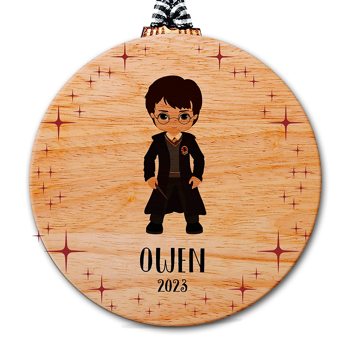 Potter gifts, Harry Christmas ornaments, Christmas decorations**SHIPS NEXT BUSINESS DAY** Personalized Wizard stocking stuffer, Present for kids, 3" wooden ornament