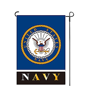 US Navy Military Garden Flags 12x18 Double Sided- United States USN Navy Memorial Small Flag Yard Banner for US Navy Naval