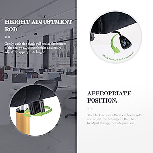 Velvet Office Desk Chair, Modern Adjustable Home Desk Chair with Wheels, Swivel Vanity Chair for Bedroom, Office, Vanity Study (Black)