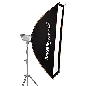 SMALLRIG Strip Softbox with Quick Release Pressing Design, 30 x 120cm (11.8" x 47.2") Bowens Mount Softbox with Beam Grid & Diffusers for Studio Lighting, RA-R30120 - 3931