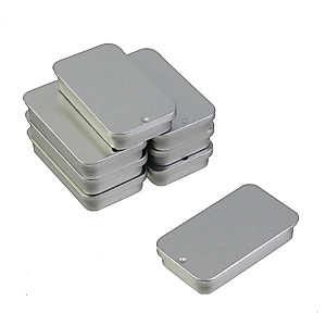 MY MIRONEY 2.4" x 1.3" x 0.5" Metal Slide Top Tin Containers for Candies Jewelry Crafts Pills Survival Kit Pack of 8