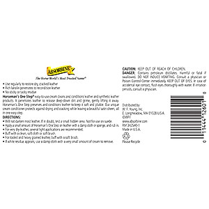 Absorbine Horseman’s One Step Leather Cleaner & Conditioner Cream, Vinyl/Leather Treatment to Clean, Protect, Restore & Prevent Dryness, 15oz