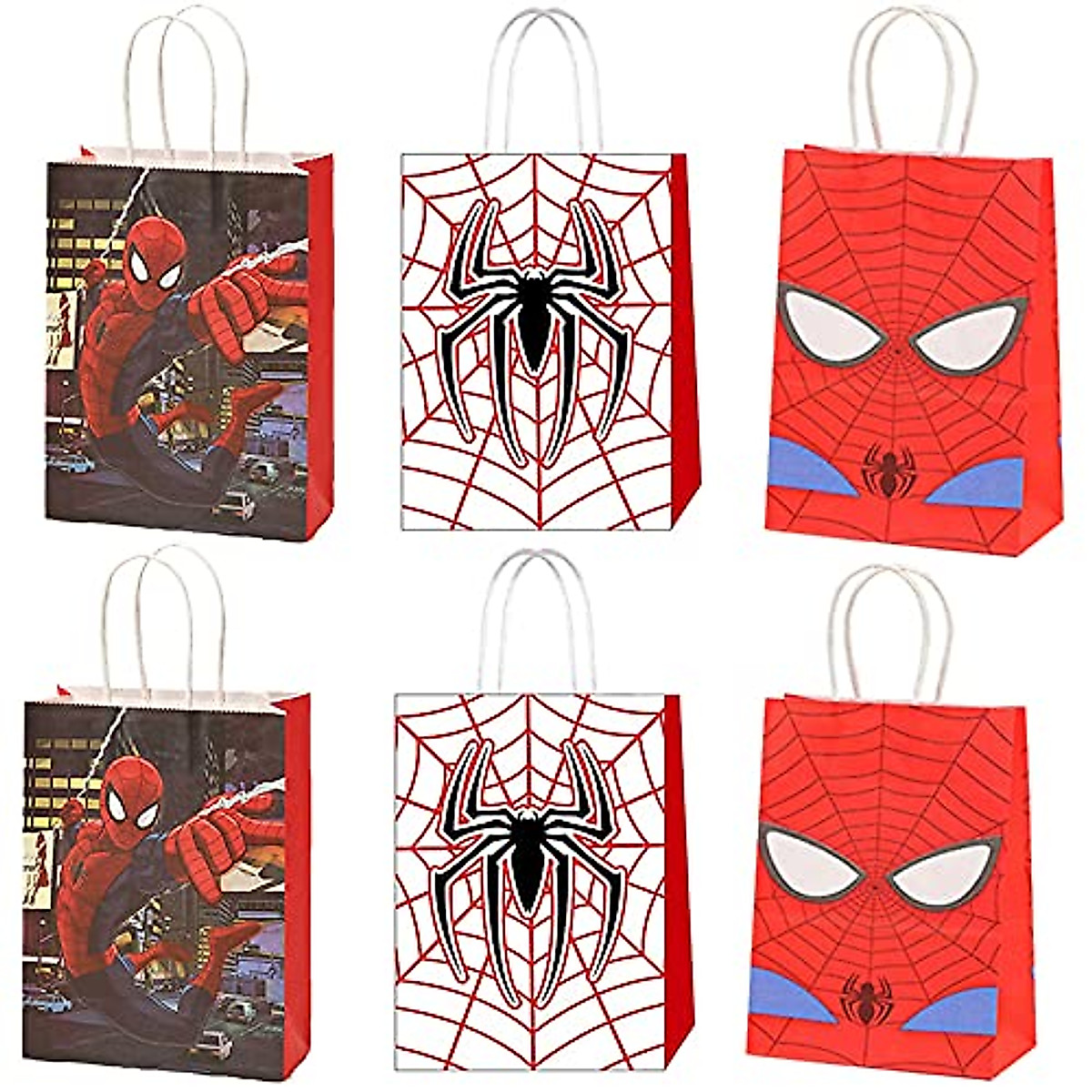 15 PCS Spider-man Party Gift Tote Bag,Super Hero Gift Candy Bag for Kids, Spider Hero Theme Birthday Party Supplies Decoration for Boy