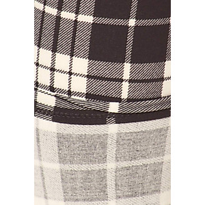 Leggings Depot High Waisted Plaid & Wild Print Leggings for Women-Full Length-S576, Muted Plaid, One Size