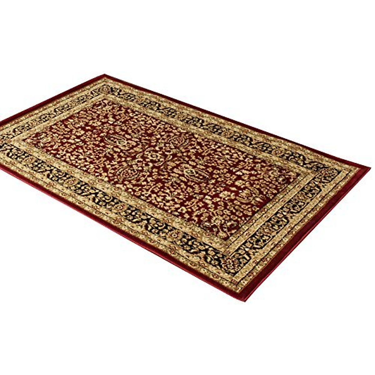 SAFAVIEH Lyndhurst Collection Area Rug - 9' x 12', Red & Black, Traditional Oriental Design, Non-Shedding & Easy Care, Ideal for High Traffic Areas in Living Room, Bedroom (LNH214A)