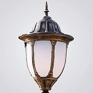 MODEBHD 1.75m European Glass Lantern Outdoor Column Light Tradition Antique Aluminum Waterproof Street Post Light E27 Decoration Garden Floor Lamps Lawn Landscape Bollard Lamp