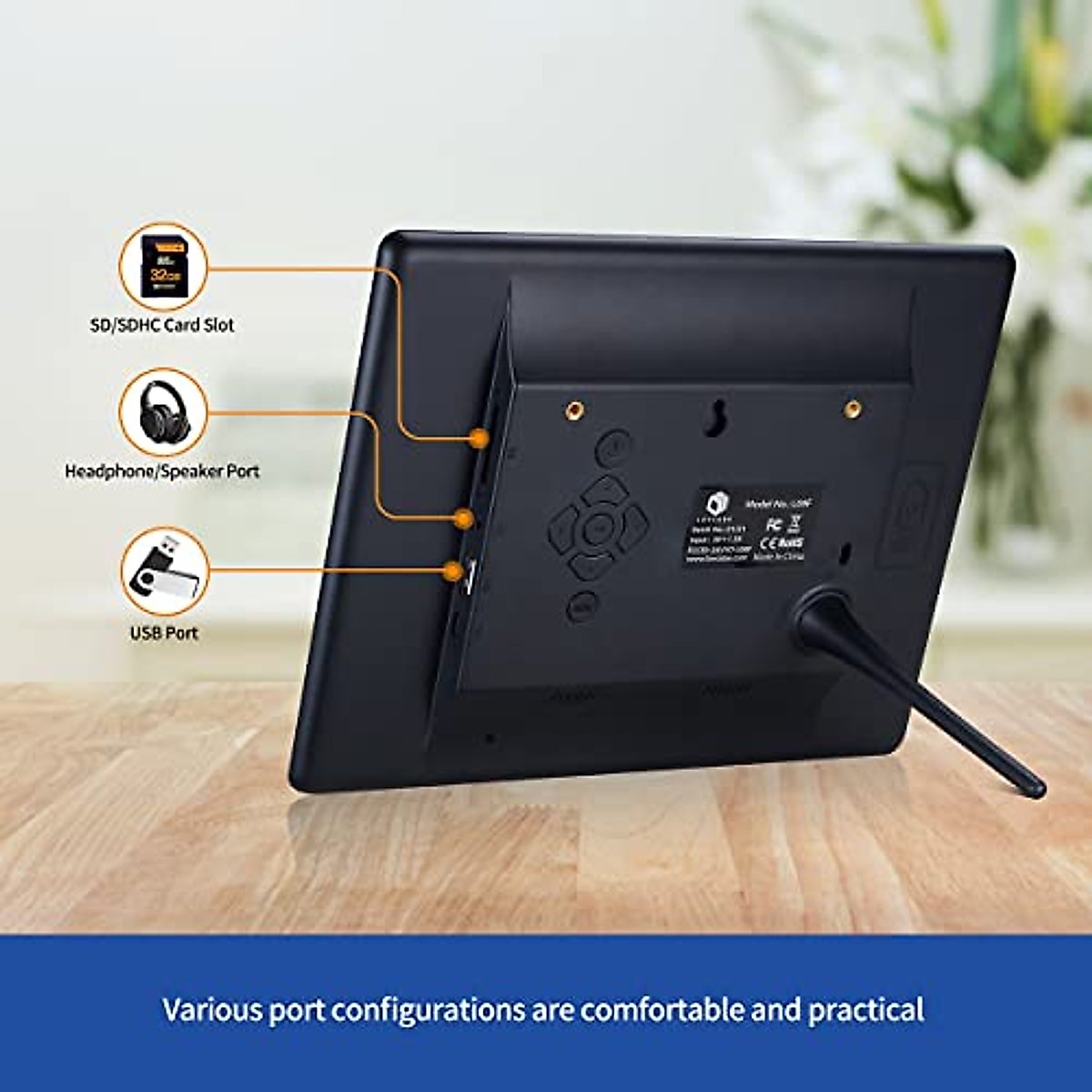 LOVCUBE 9Inch Digital Photo Frame L09F - Digital Picture Frame with 1024 x 768 HD 4:3 IPS Display, USB and SD Card Slots and Remote Control