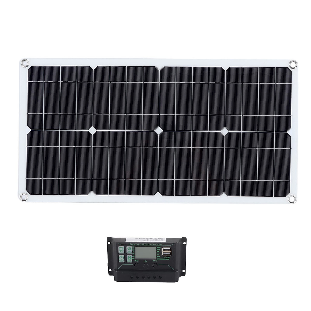 Solar Battery, 250W Monocrystalline Solar Panel Kit with 10A Charge Controller Dual USB Ports for RV Car Boat Battery Charging