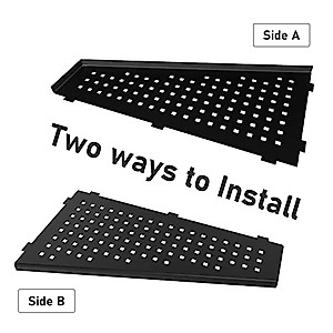 Bernkot Corner Shower Shelf Matte Black 12" 304 Stainless Steel Quadrilateral Floating Shelf Grid Design Recessed Bathroom Shelf for Tiled Wall, No Drilling，2 Pack