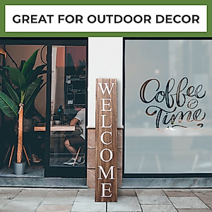 ALBEN Premium Extra Large Welcome Sign for Front Door Porch – 5 Feet Tall (58" x 11") Standing Vertical Wooden Sign, Indoor Home Decor Wall Decorations (Brown)