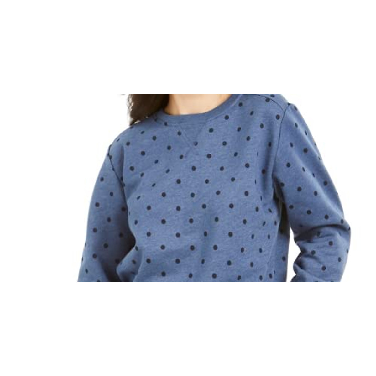 Karen Scott Women's Printed Fleece Sweatshirt Blue Size Petite Small