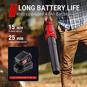 VacLife Leaf Blower Cordless with Battery and Charger -350CFM 150MPH 20V Electric Leaf Blower with Advanced Turbo & High-Speed Mode, Perfect for Cleaning Lawn, Yard, Garage, Patio & Sidewalk (VL717)