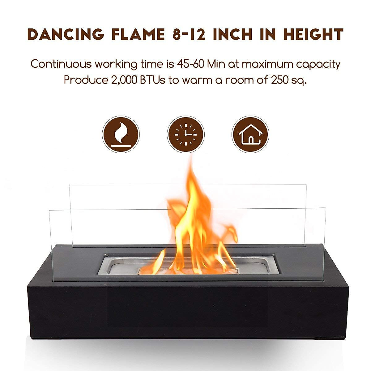 BRIAN & DANY Tabletop Fire Pit, Portable Table Top Firepit Indoor & Outdoor Fireplace, Ethanol Table Top Fire Pit Bowl Gift for Mom