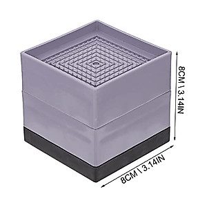 Homoyoyo Bed Foot Booster Tables Heavy Duty Lifter Trundle Couch Square Rubber Furniture Cup Chair Sofa Foam Couch Chair Floor Protector Bed Lifts Table Leg Pad Furniture Riser Plastic Grey