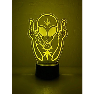 Yooce 420 Leaf 3D LED Table Lamp Night Light Optical Visual Illusion Home Decor Lighting