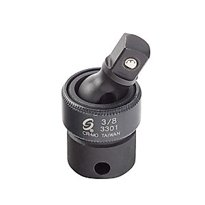 Sunex 3301, 3/8 Inch Drive, Universal Impact Joint, Cr-Mo Alloy Steel, Cr-Mo Steel, Radius Corner Design, Flexible, Meets ANSI Standards,Black