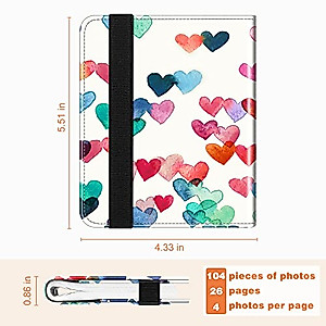 Fintie Mini Photo Album for 3-Inch Film - 104 Pockets Album for Fujifilm Instax Mini 11/12/40/EVO Instant Camera & Mini Link 2 Printer, Raining Hearts