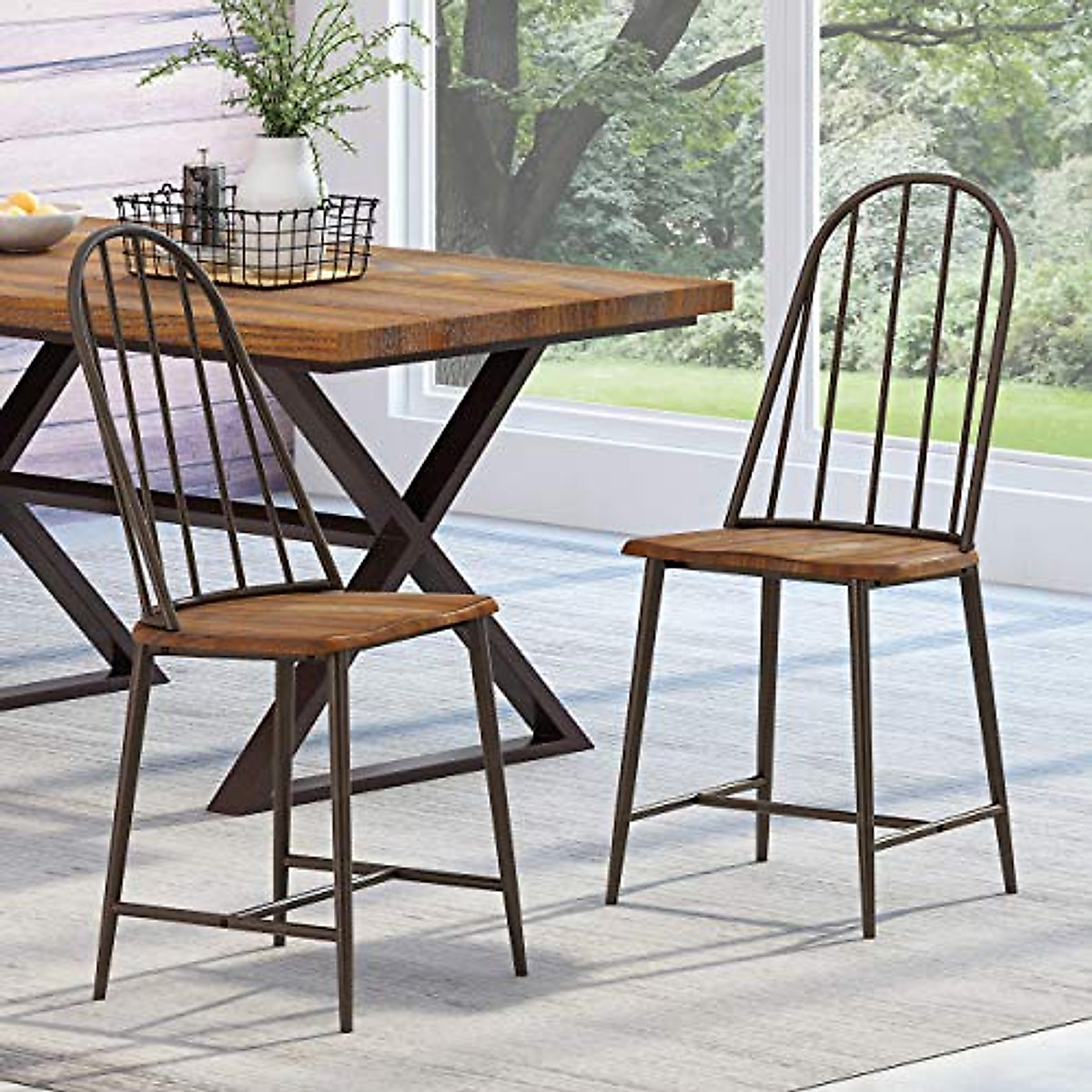 Christopher Knight Home Gessling Dining Chair Sets, Dark Brown + Black + Espresso