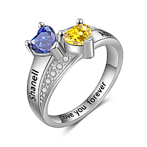 Jewelstruck Gifts for Mom Personalized Mothers Rings Birthstone Rings for Women Engagement Promise Rings for Her Family Anniversary Birthday Gifts for Women Grandma Mom Wife