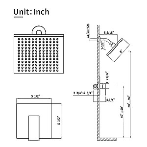 Aihom Shower Faucet Set Chrome, 8-Inch Rainfall Shower Head & Stainless Steel Shower Arm, Single Function Shower System with Single Handle Brass Rough-in Valve, Shower Trim Kit