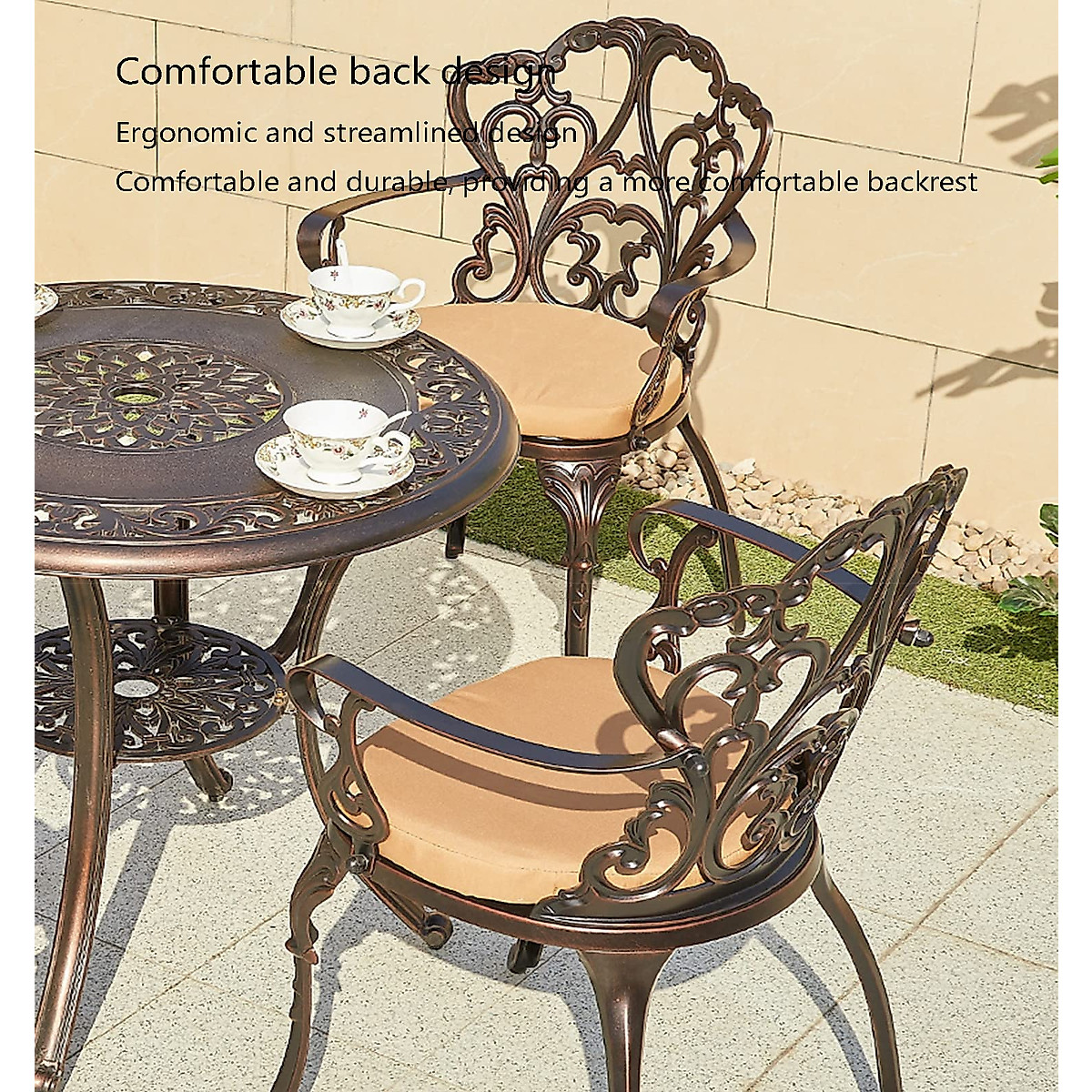 EESHHA Garden Bench Garden Furniture Sets Table and Chairs Garden 5 Piece Cast Aluminum Outdoor Bistro Set Patio Furniture Set of 5