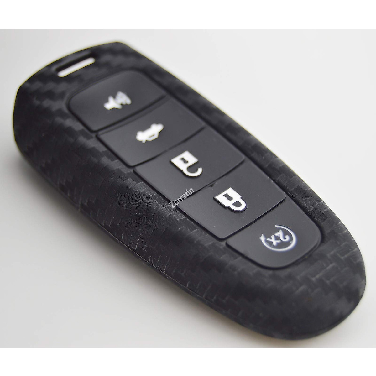 Carbon Silicone Key Fob Cover Case Protector with Keychain for Ford C-Max Focus Edge Escape Explorer Expedition Taurus & Lincoln MKT MKX MKS Navigator