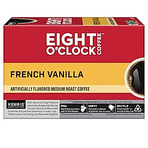 Eight O'Clock Coffee French Vanilla, Keurig Single Serve K-Cup Pods, Light Roast, 72 Count