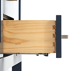 ARIEL Bayhill 43 in. Rectangle Sink Vanity with Carrara White Marble Countertop in Midnight Blue