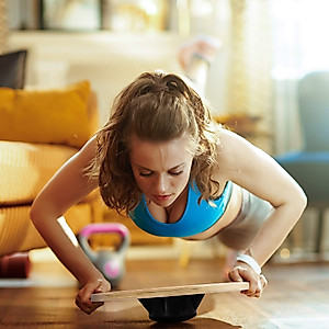 Yes4All Versatile Wooden Wobble Balance Trainer Board with 360 Degree Rotation, Balance Board for Standing Desk, Core Training, Exercise Balance Stability Trainer 15.75 inch