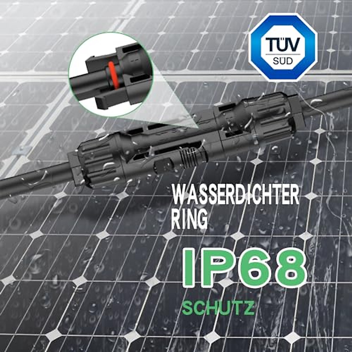 JXMXRPV Twin Wire Solar Panel Connector Extension Cable 10FT 10AWG (6mm²), Solar Panel Wire Adapter for Home Boat RV Solar Panels (10FT 10AWG)