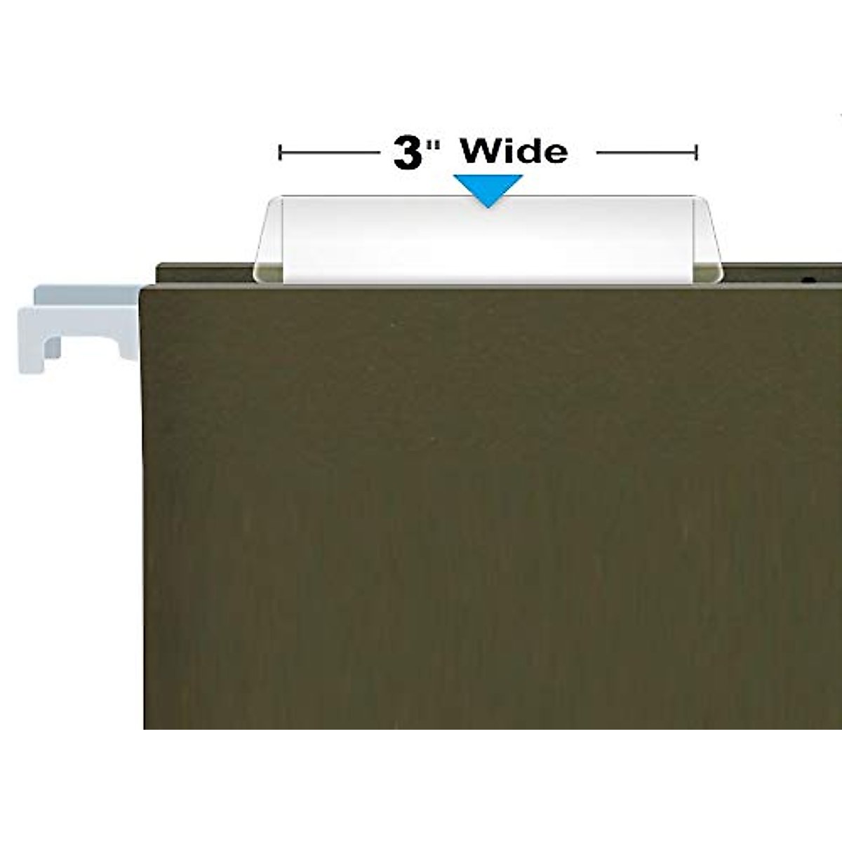 1InTheOffice Clear Hanging Folder Tabs, and Inserts 3-1/2" x 5/8", 100/Pack (3 1/2")