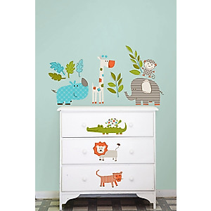 Wall Pops WPK0619 Lets Go On Safari Applique Wall Art Kit, Multicolor