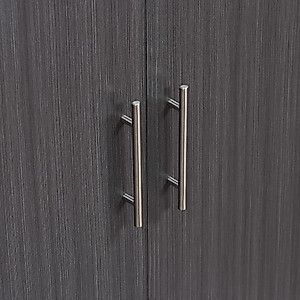 HOMCOM Sideboard Buffet Cabinet, Kitchen Storage Cabinet with Double Door Cupboards, Adjustable Shelf and Steel Legs, Gray