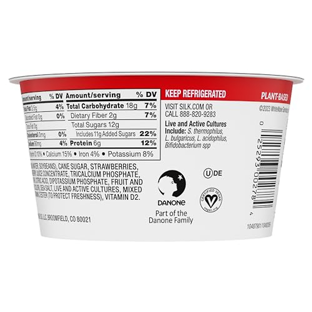 Silk Soy Milk Dairy-Free Yogurt Alternative, Strawberry, Gluten-Free, Vegan, Non-GMO Project Verified, 5.3 oz.