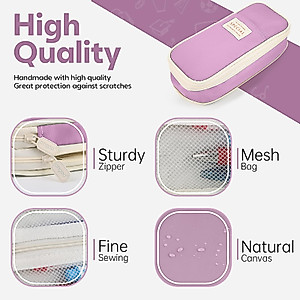 HESEE Pencil Case, Large Capacity Aesthetic Pencil Cases with Durable Zipper, Big Stationery Pencil Pouch for Women & Men, Adults (Dark Purple)