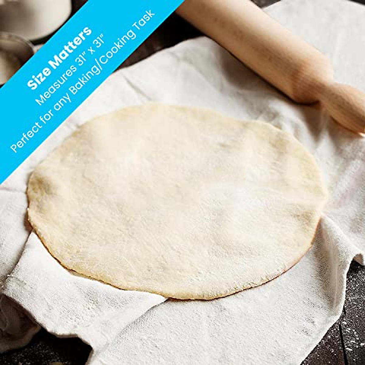 Zeppoli Flour Sack Towels -12-Pack - 28" x 28" 100% Cotton Linen Kitchen Towels - Absorbent Flour Sack Dish Towels - White Tea Towels for Kitchen - Ring Spun Cotton White Dish Drying Towels