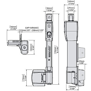 D&D Technologies ML3VPKAWT MagnaLatch Vertical Pull, Child & Pet Safety Magnetic Gate Latch and Lock, for Any Square Gate White