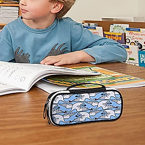 Flying Swan PU Leather Pen Pencil Bag Organizer Portable Makeup Carry Case Storage Handbag