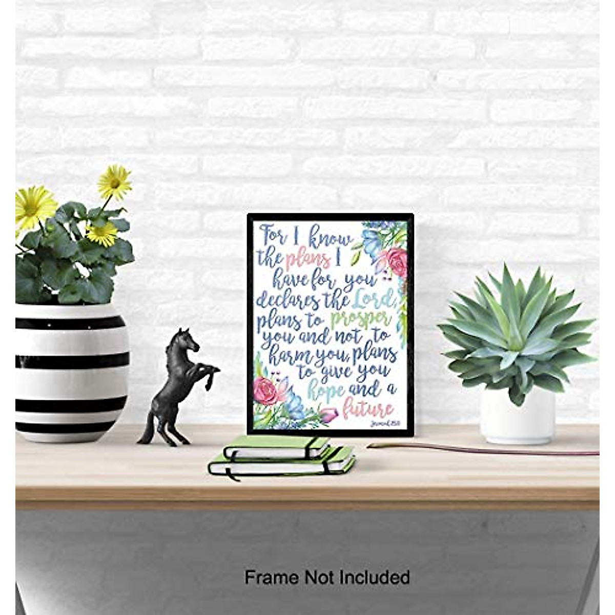 Jeremiah 29 11 Wall Art - For I Know the Plans I Have for You - Christian Inspirational Wall Decor - Religious Wall Art - Bible Verse Gifts - Catholic Wall Decor for Women - Scripture Wall Art